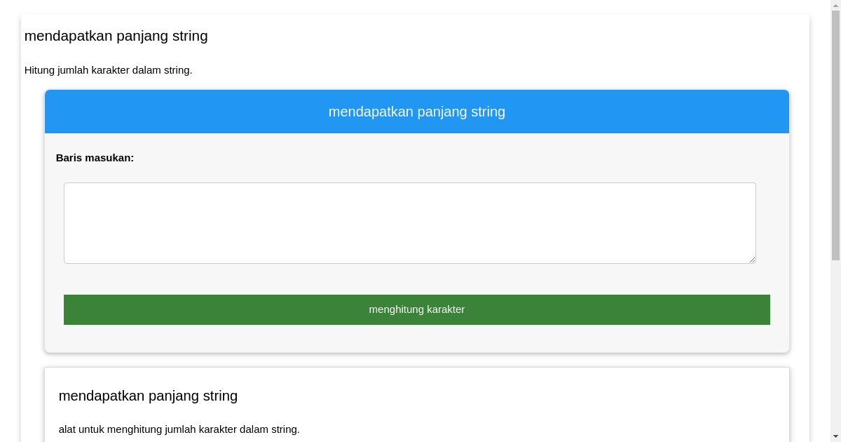 menghitung karakter | mendapatkan panjang string