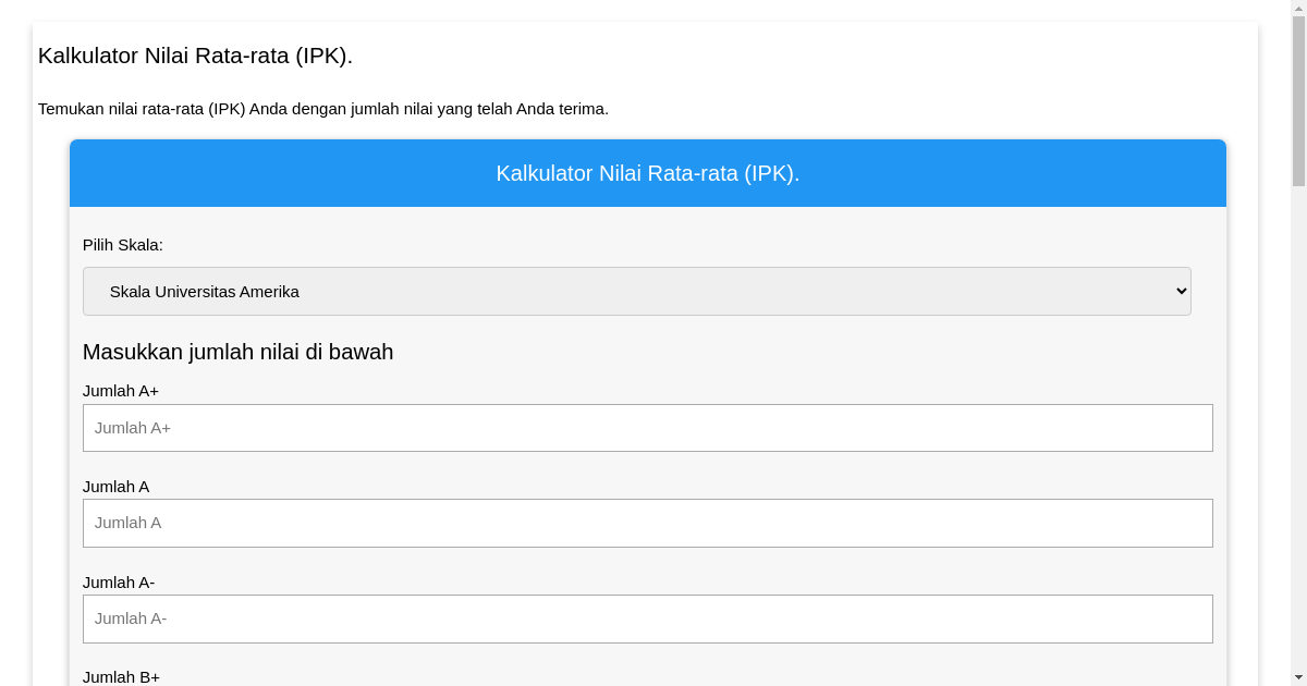 Kalkulator Nilai Rata-rata (IPK).
