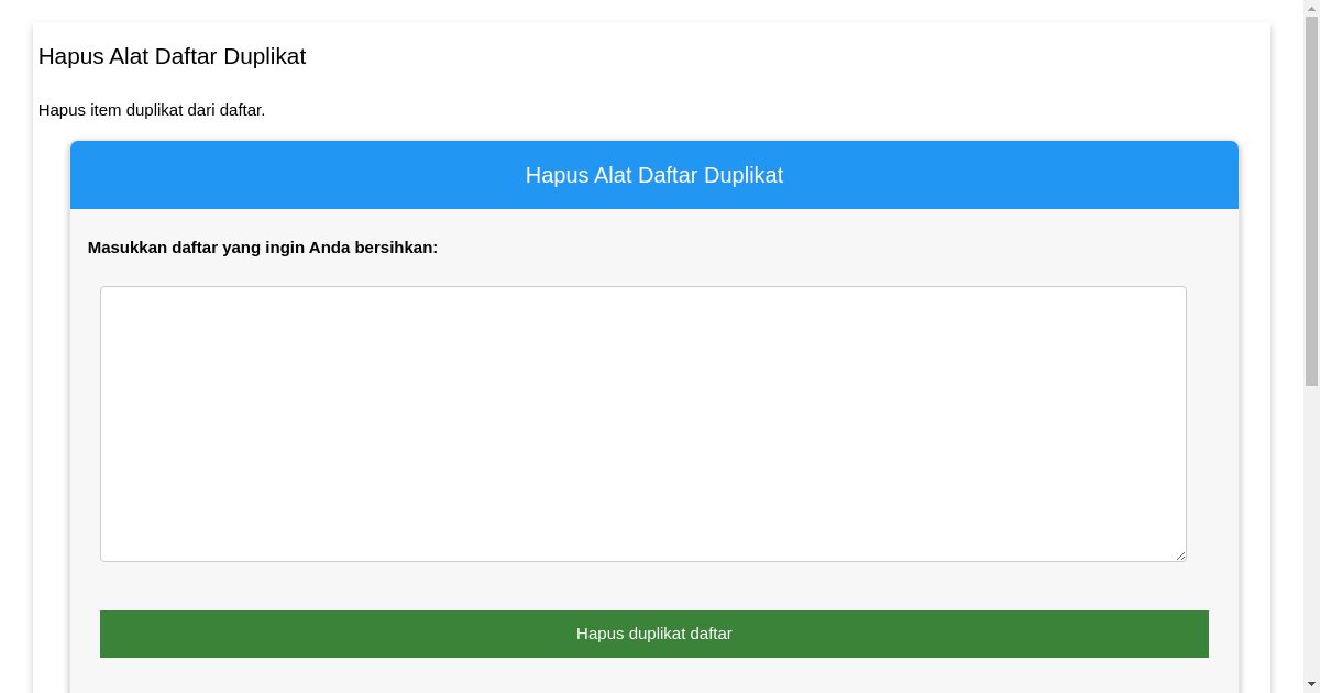 Hapus Alat Duplikat Daftar - membersihkan dan menghapus duplikat dari daftar