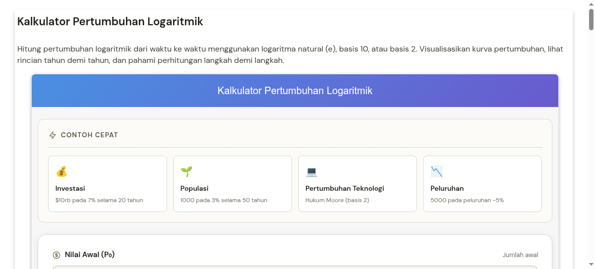 Kalkulator Pertumbuhan Logaritmik - Memodelkan Pertumbuhan Eksponensial ...