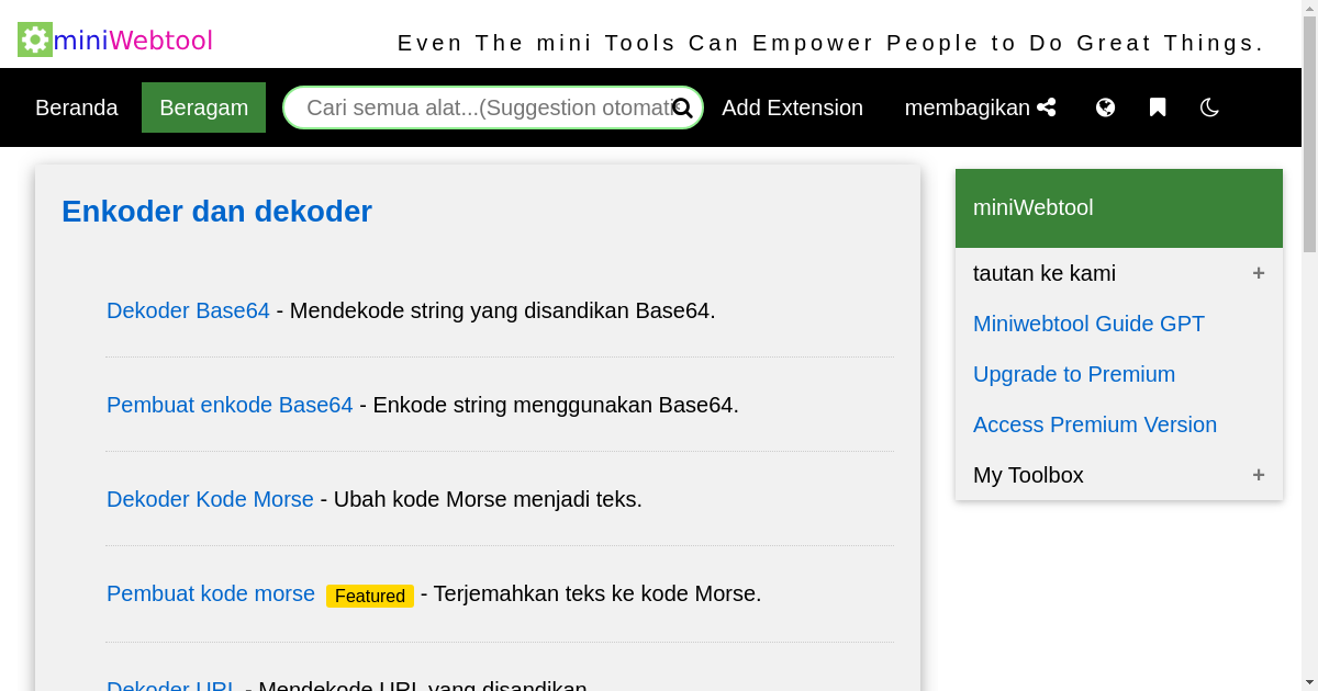 Alat dan Kalkulator - Enkoder dan dekoder