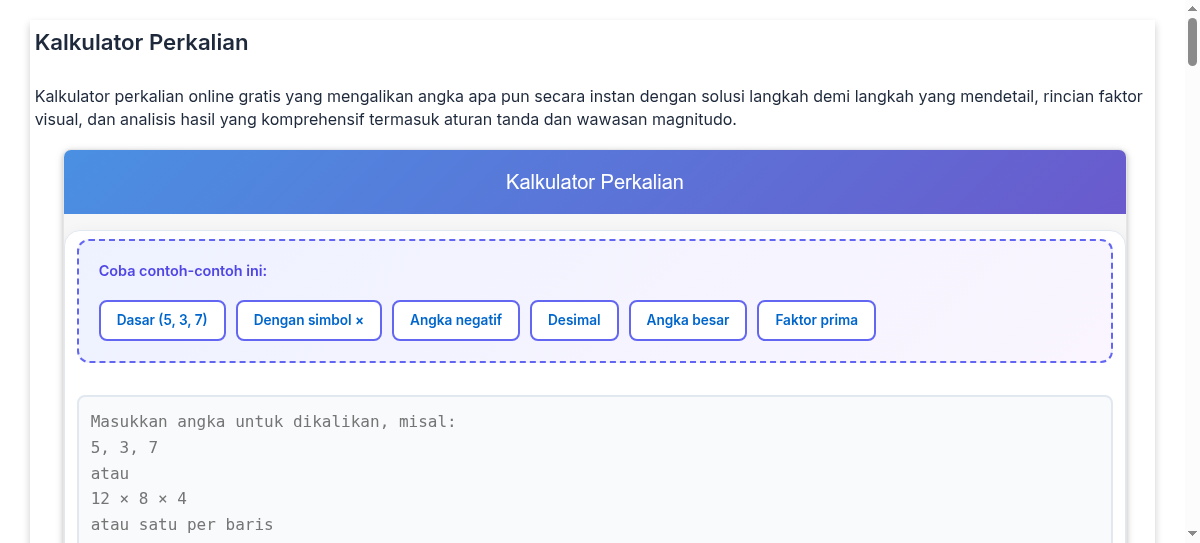 Kalkulator Perkalian - Kalikan Angka dengan Solusi Langkah demi Langkah ...