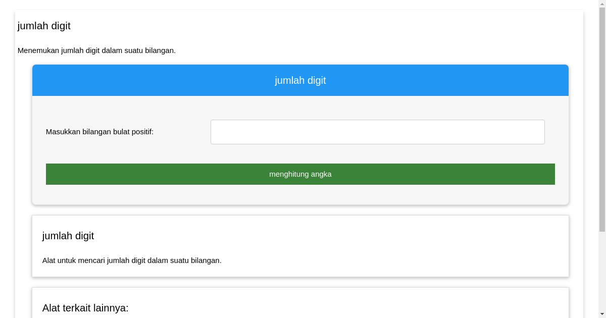 Digits - Menemukan jumlah digit dalam sebuah angka