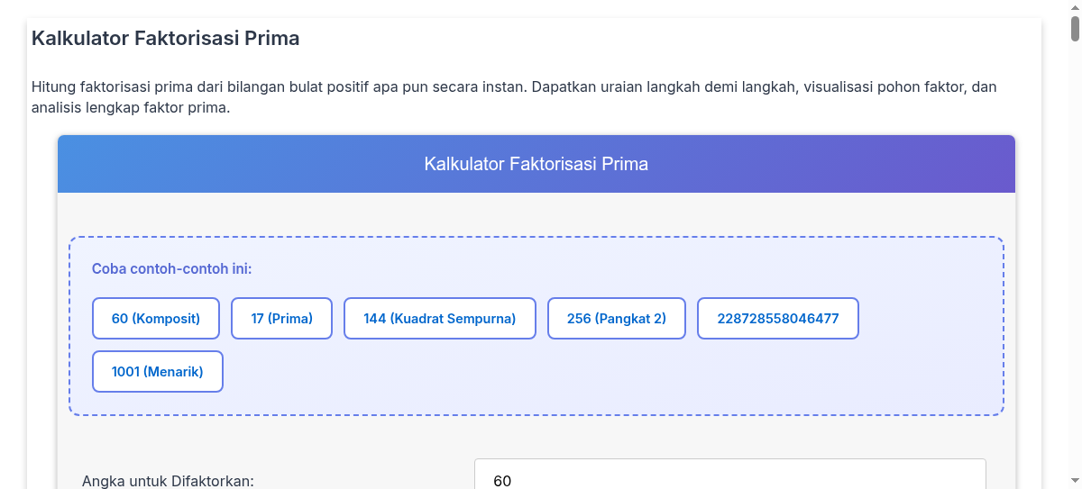 Kalkulator Faktorisasi Prima - Faktorkan Angka Apa Pun Menjadi Bilangan ...