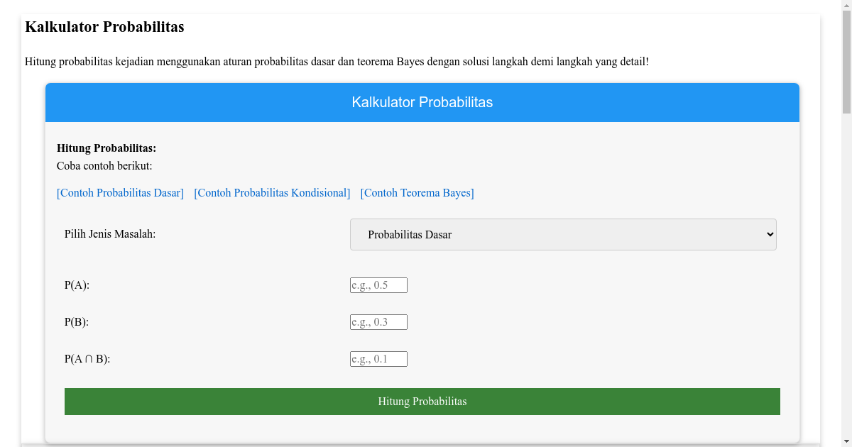 Kalkulator Probabilitas dengan Solusi Langkah demi Langkah