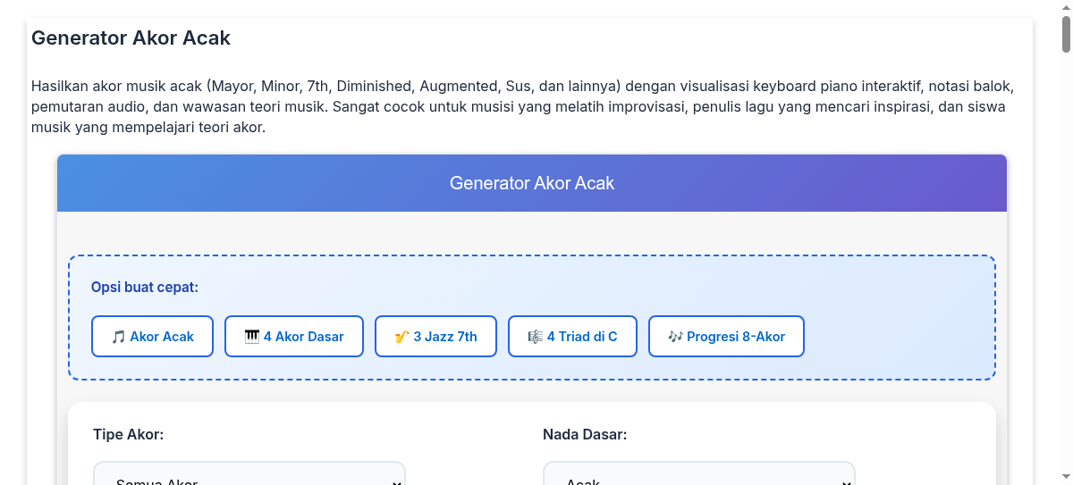 Generator Akor Acak - Hasilkan Akor Musik Acak dengan Tampilan Piano ...