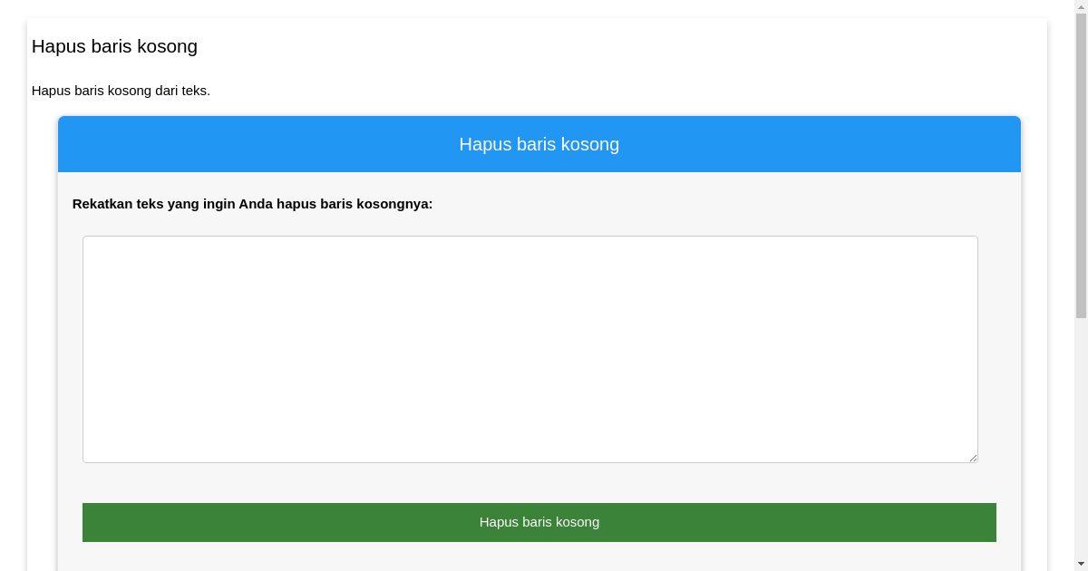 hapus baris kosong dari teks hapus baris kosong dari teks