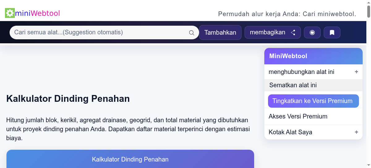 Kalkulator Dinding Penahan - Estimasi Blok, Material & Biaya Dinding ...