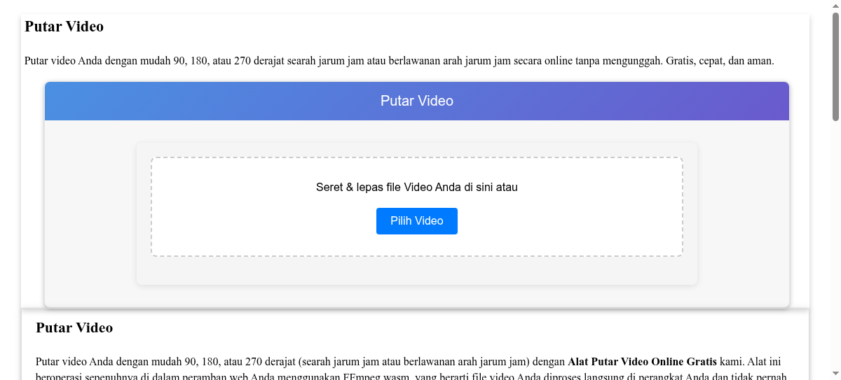 Putar Video Online (90, 180, 270 Derajat) - Gratis