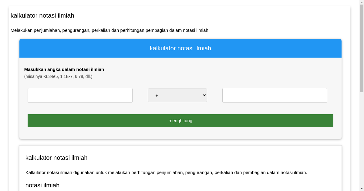 kalkulator notasi ilmiah