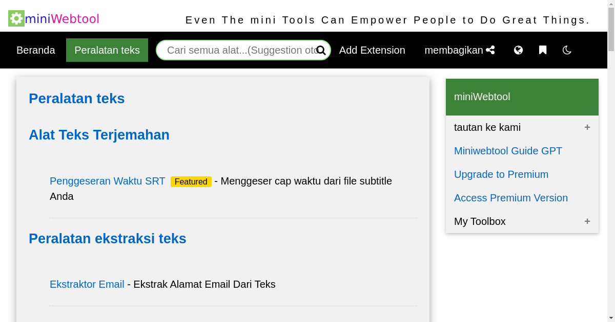 Alat dan Kalkulator - Peralatan teks