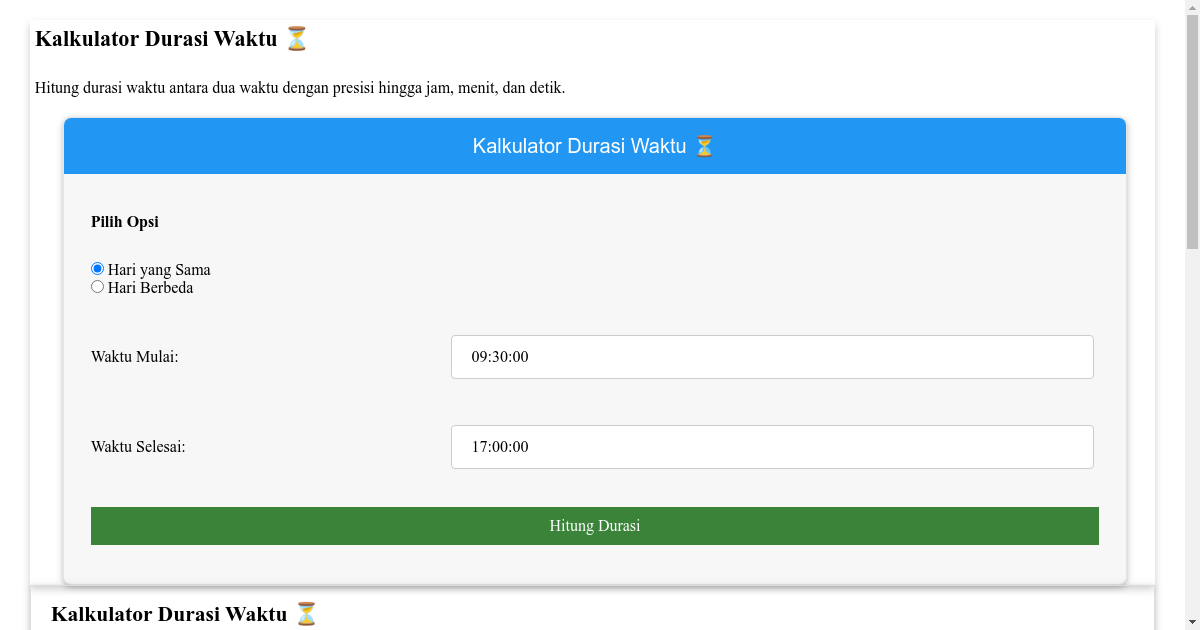 Kalkulator Durasi Waktu Gratis & Kalkulator Selisih Waktu