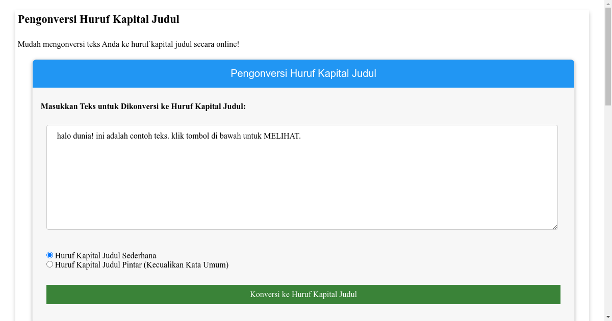 Konversi Teks ke Huruf Kapital Judul Online