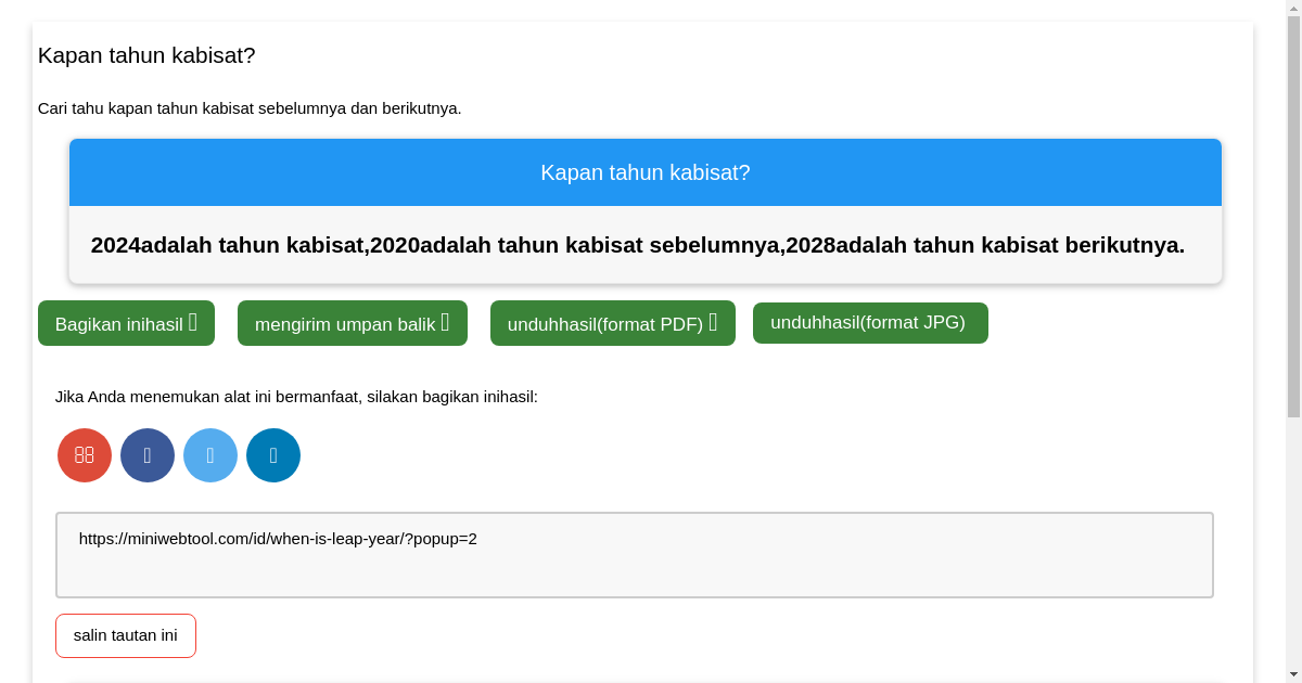 Kapan tahun kabisat?