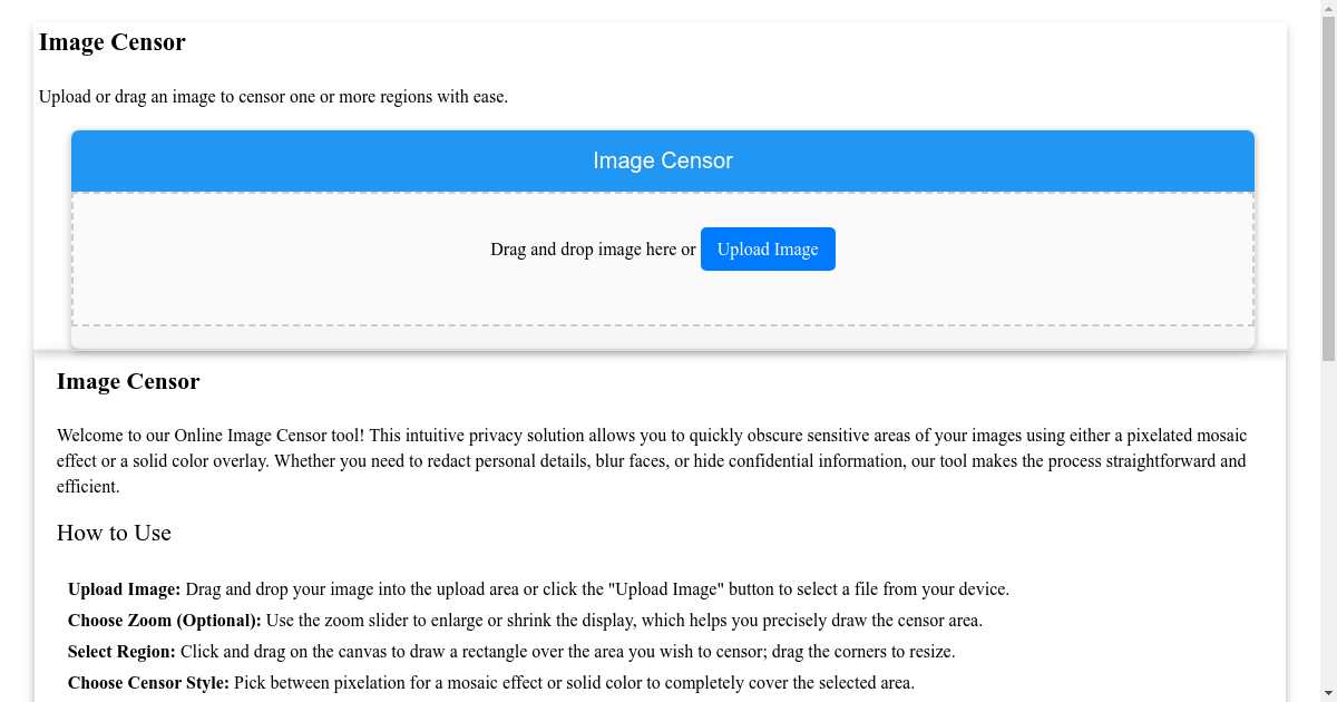 Free Online Image Censor