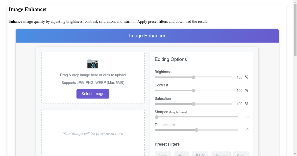 Free Online Image Enhancer