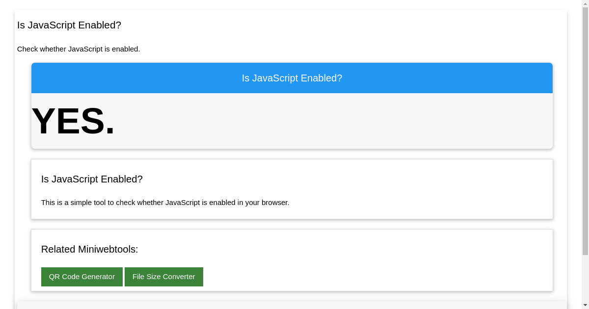 Is JavaScript Enabled?