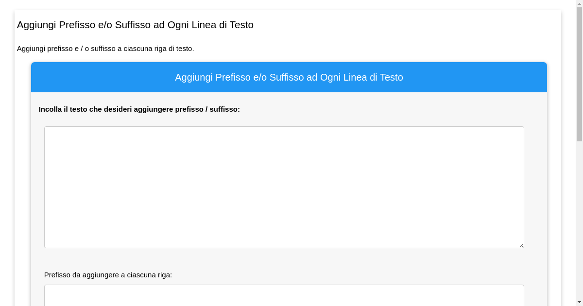 Aggiungi Prefisso e/o Suffisso ad Ogni Linea di Testo