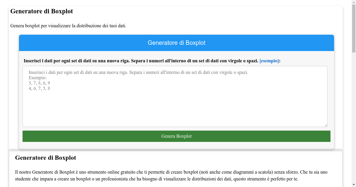 Generatore Di Boxplot