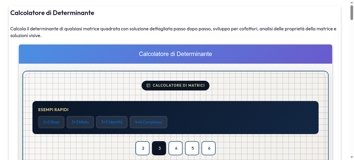 Calcolatore di Determinante - Risolutore di Determinanti di Matrice ...