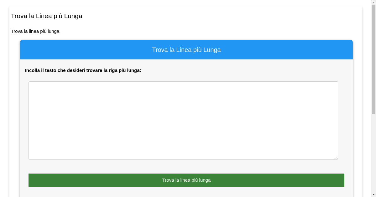 Trova la Linea più Lunga