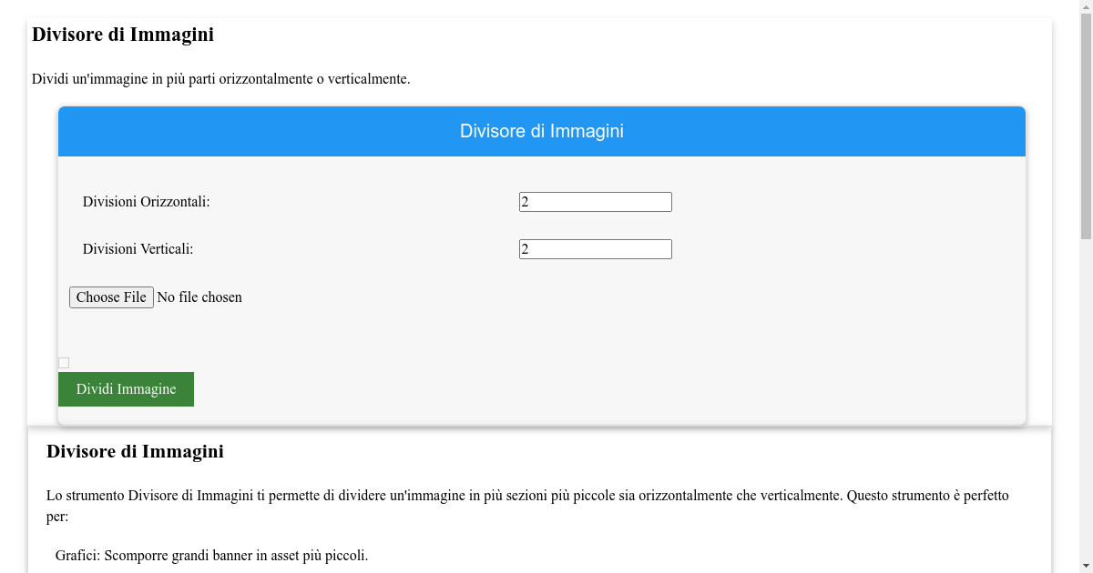 Divisore di Immagini Gratuito