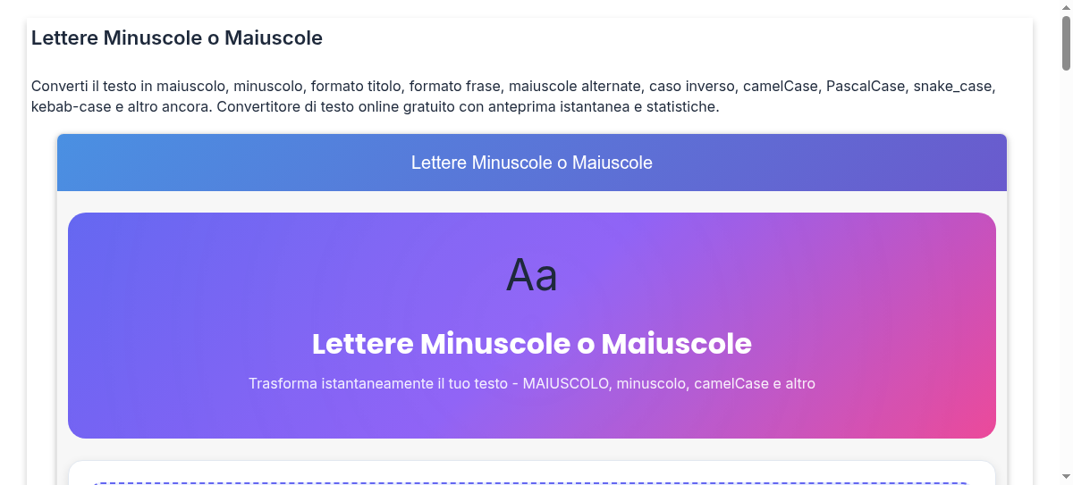 Convertitore Lettere Minuscole o Maiuscole - Testo in Maiuscolo, Titolo ...