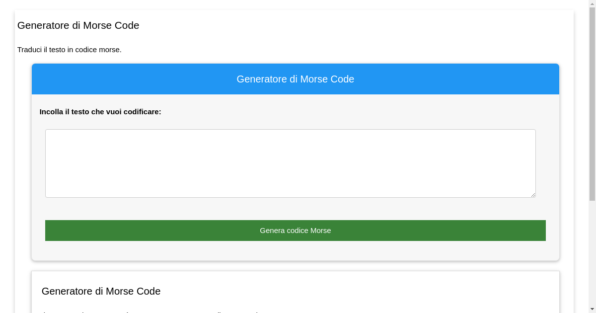 Generatore di Morse Code
