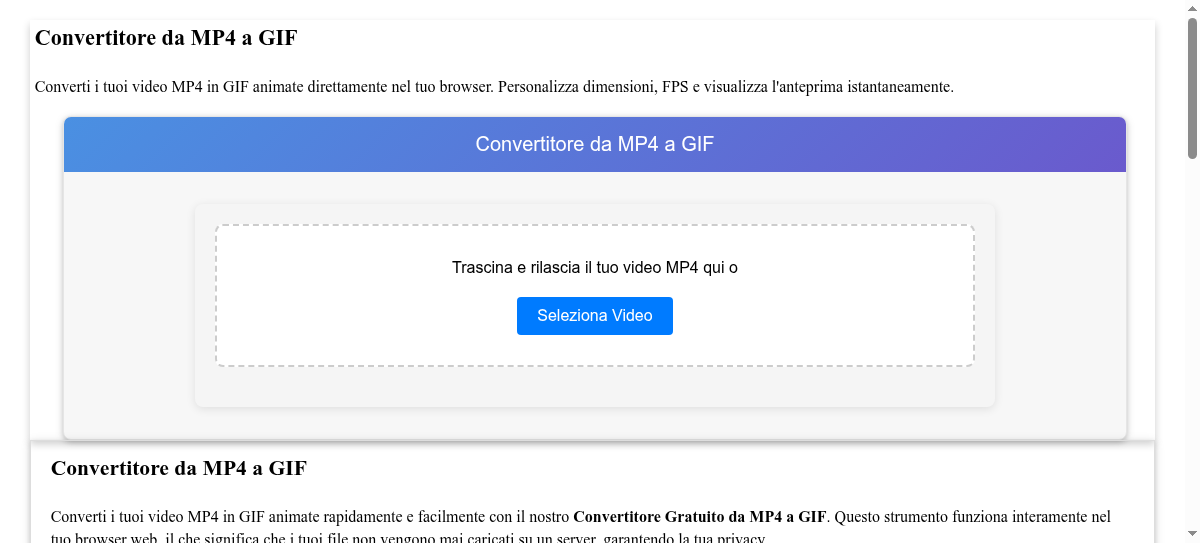 Convertitore da MP4 a GIF - Convert Video to Animated GIF Online