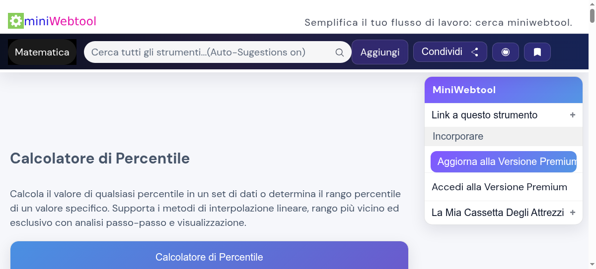 Calcolatore di Percentile - Trova il Valore o il Rango del Percentile ...