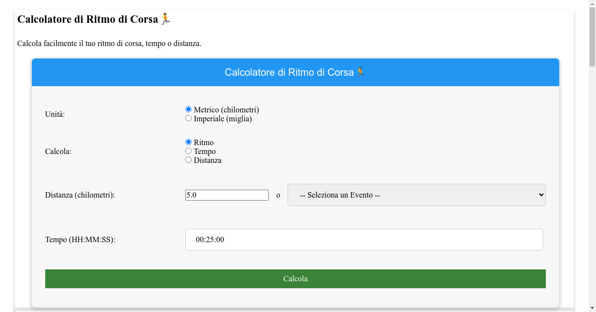 Calcolatore di Ritmo di Corsa Gratuito - Calcola il Tuo Ritmo, Tempo o ...