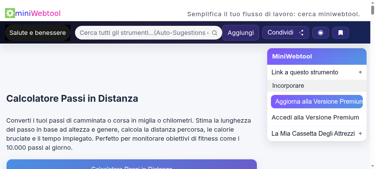 Calcolatore Passi in Distanza - Converti Passi in Miglia o Chilometri