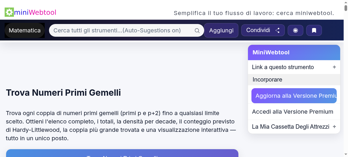 Trova Numeri Primi Gemelli - Elenco di tutte le coppie fino a N con ...