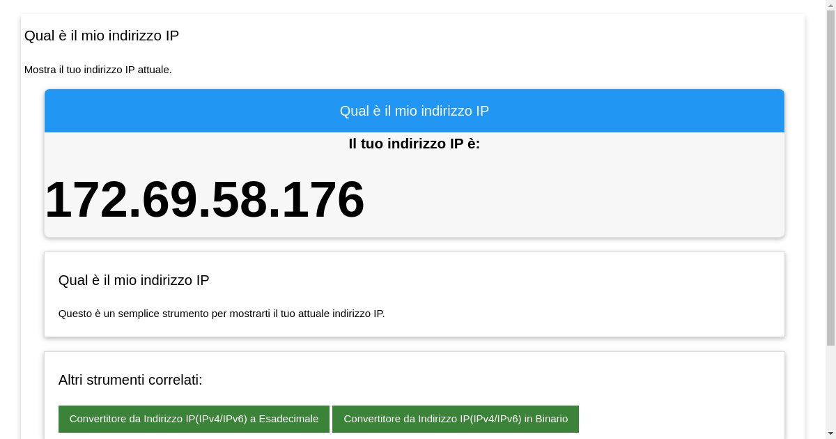 Qual è il mio indirizzo IP - Mostra il Tuo Indirizzo IP