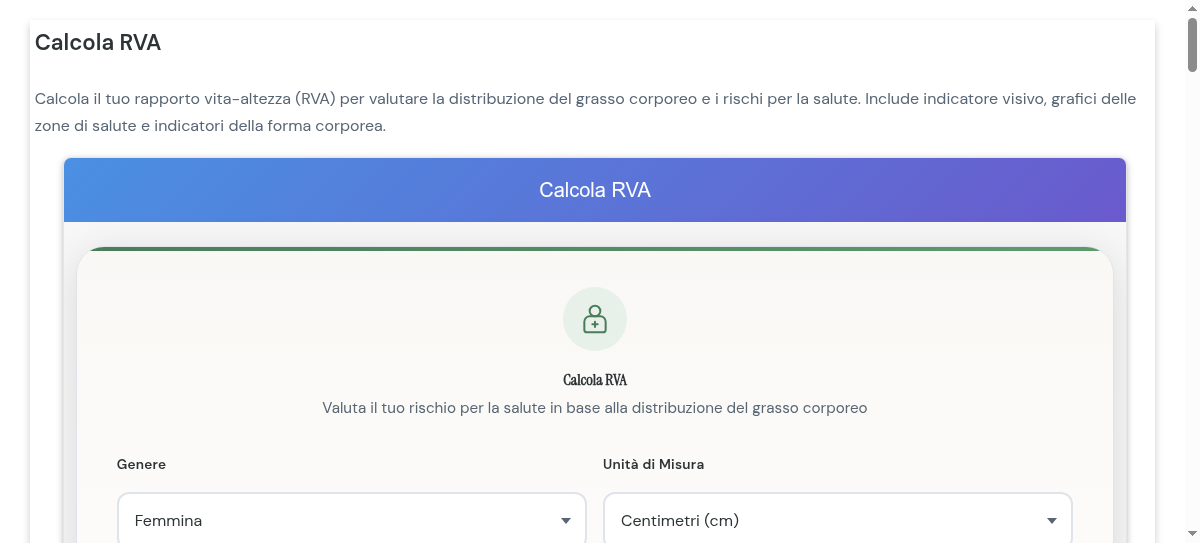 Calcola RVA | Calcolatore Rapporto Vita-Altezza con Valutazione Visiva ...