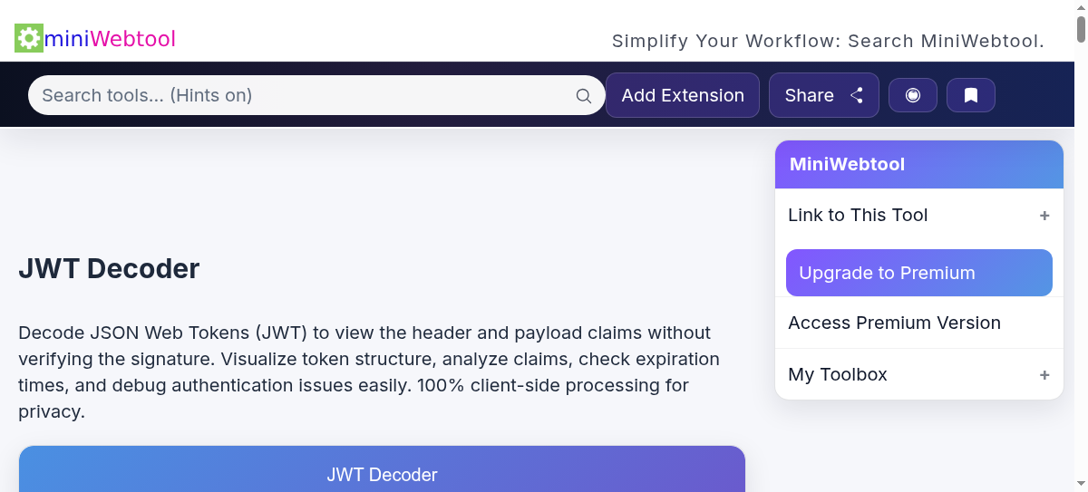 Online JWT Decoder - Decode JSON Web Tokens Instantly | Debug Authentication