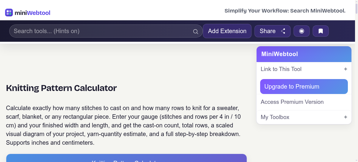 Knitting Pattern Calculator - Cast-On Stitches & Rows from Your Gauge