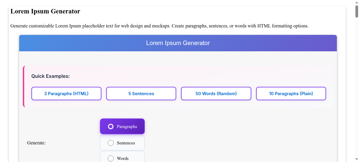 Lorem Ipsum Generator - Create Placeholder Text for Design Projects