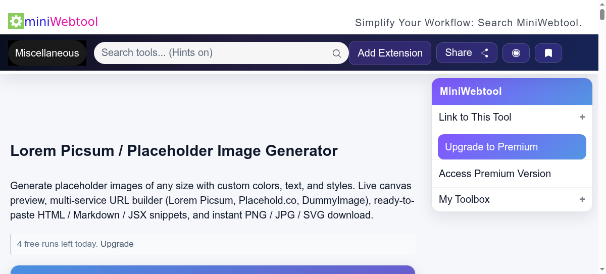 Lorem Picsum / Placeholder Image Generator - Free Online Mockup Image Maker