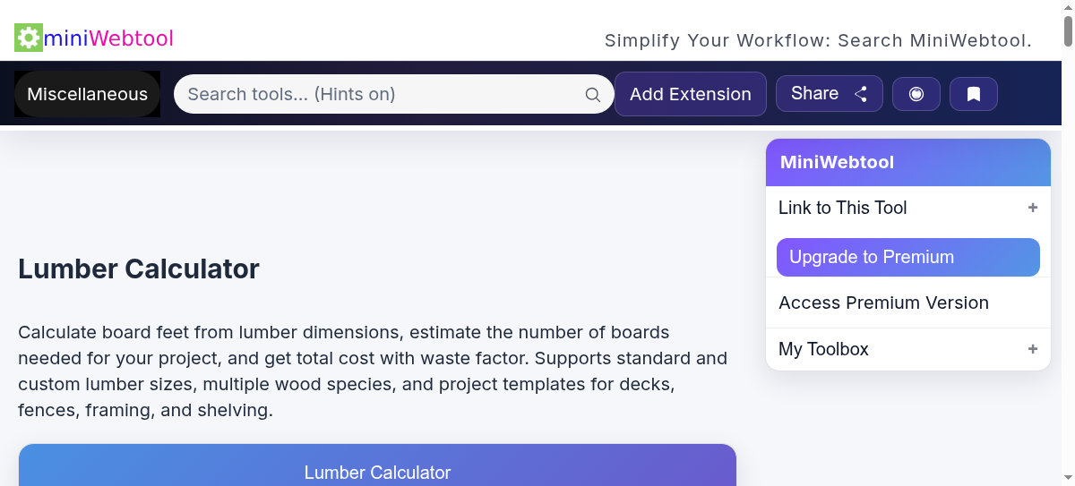 Lumber Calculator - Board Feet, Number of Boards & Cost Estimator
