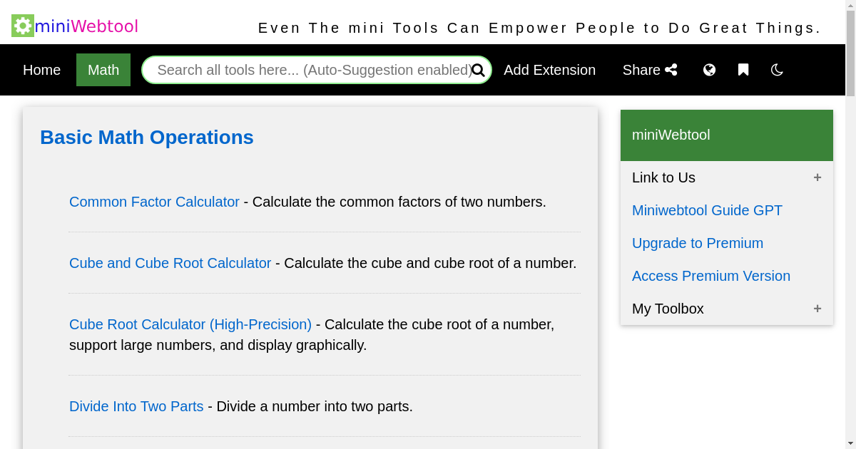 Online Tools And Calculators Basic Math Operations