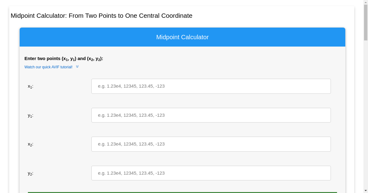 Midpoint Calculator: From Two Points to One Central Coordinate