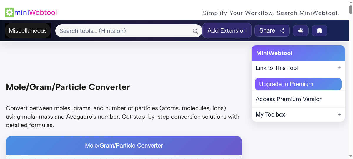 Mole/Gram/Particle Converter - Convert Between Moles, Grams & Particles