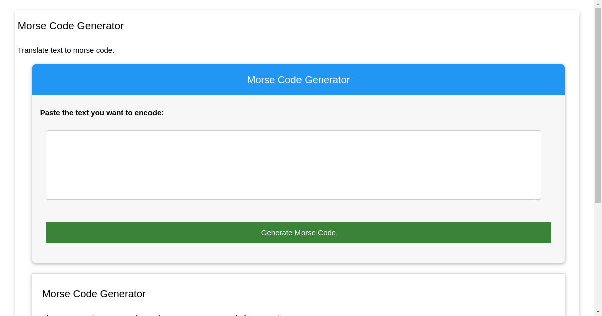 Morse Code Generator