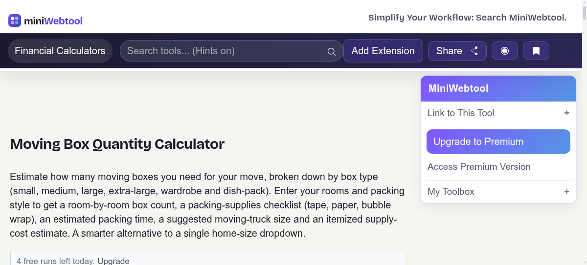 Moving Box Quantity Calculator - How Many Boxes Do I Need to Move?