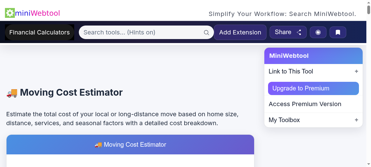 Moving Cost Estimator - Calculate Your Moving Costs (Local & Long Distance)