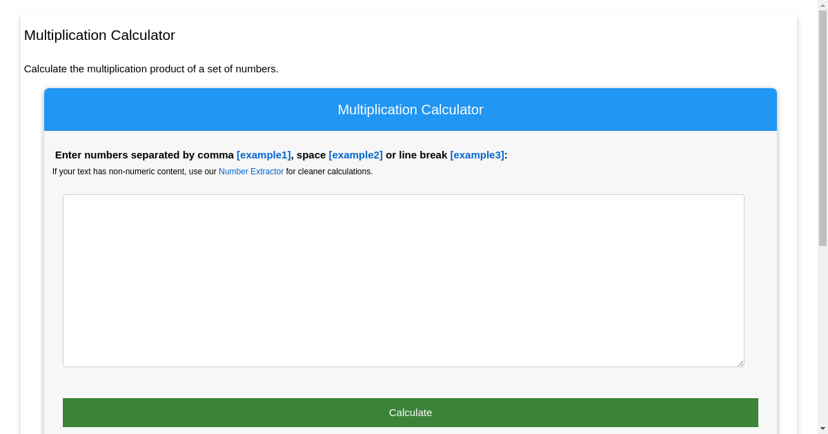 Multiplication Calculator
