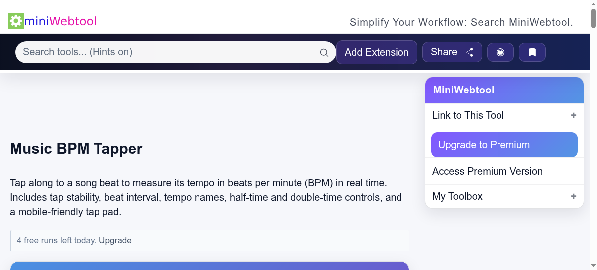 Music BPM Tapper - Tap Tempo and Find BPM in Real Time