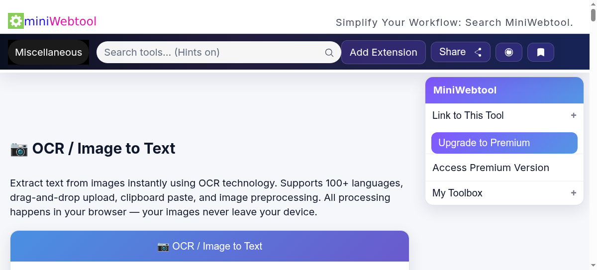 OCR Image to Text - Free Online Text Extractor from Images