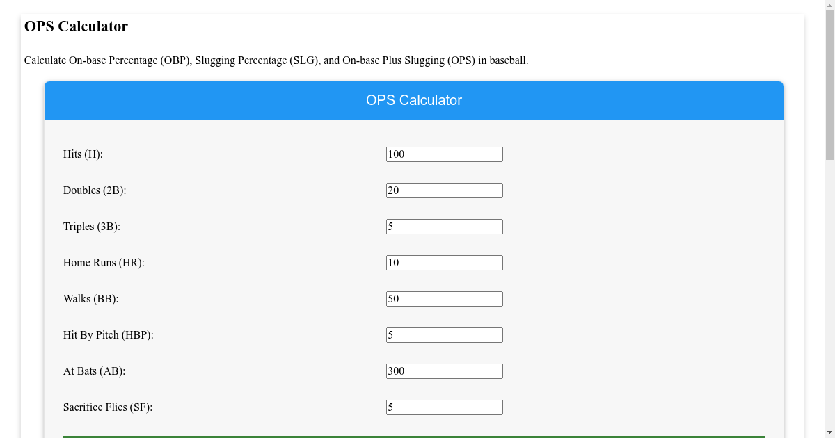 OPS Calculator